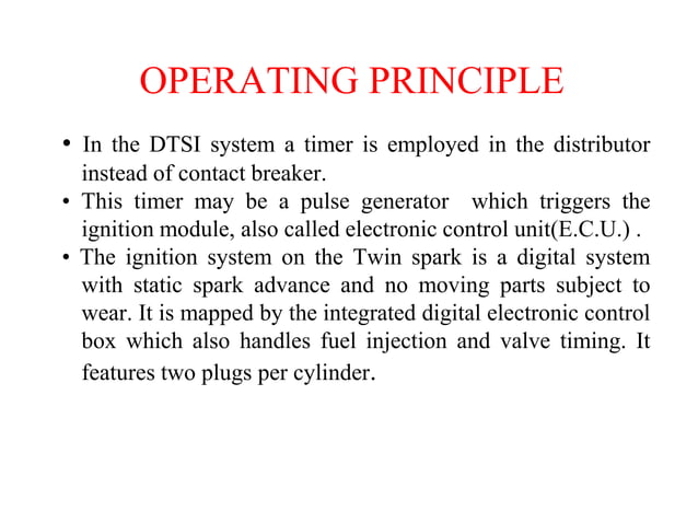Seminar Presentation On Dual Twin Spark Ignition System Ppt