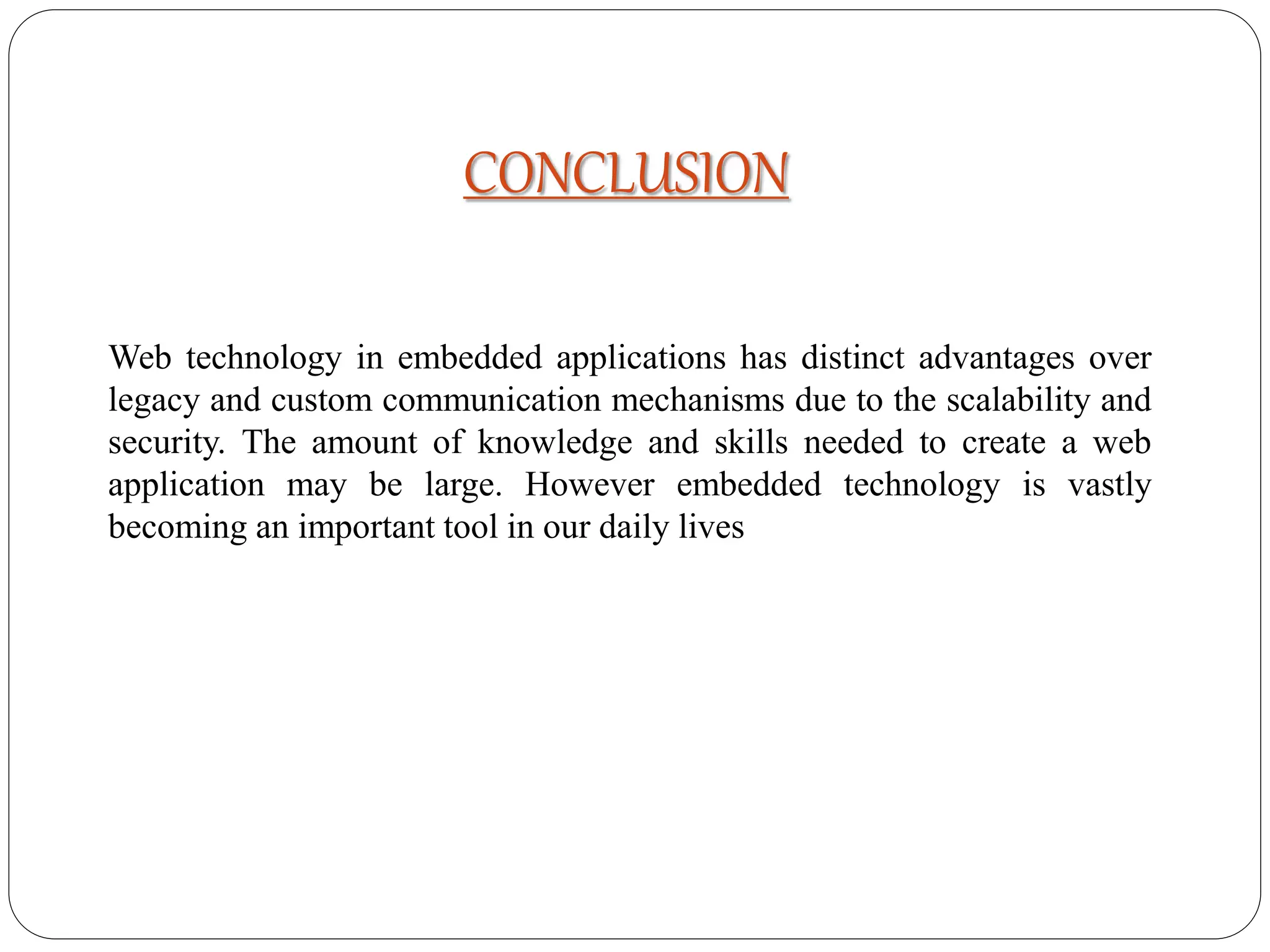 Seminar presentation on embedded web technology | PPTX