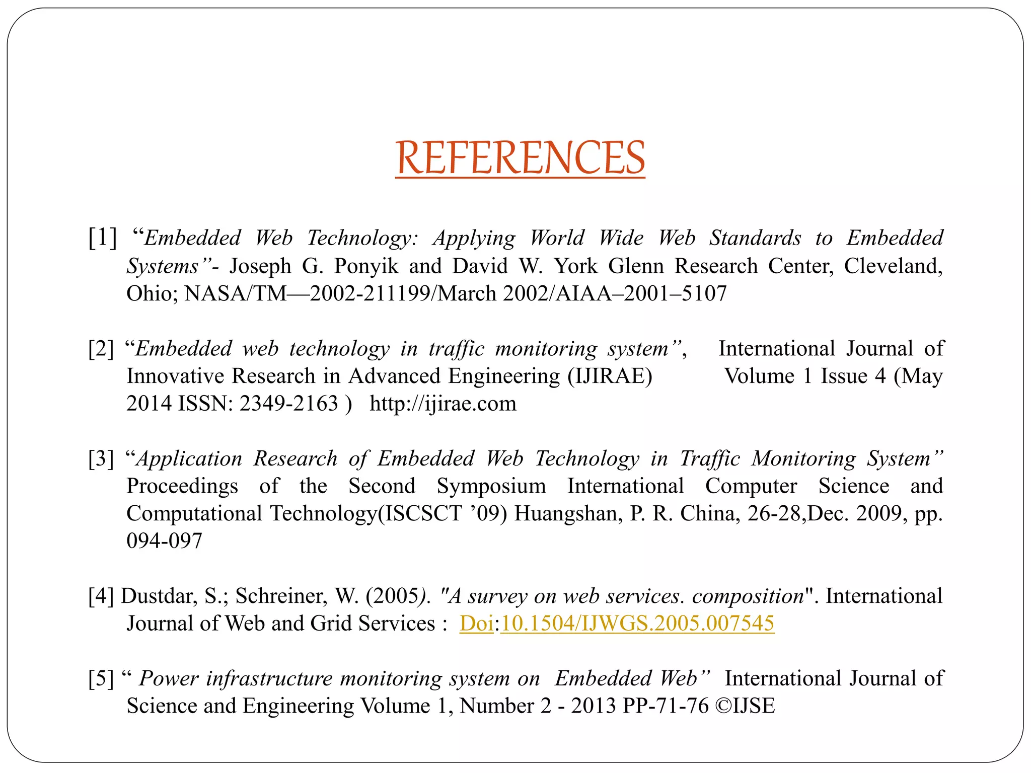 Seminar presentation on embedded web technology | PPTX