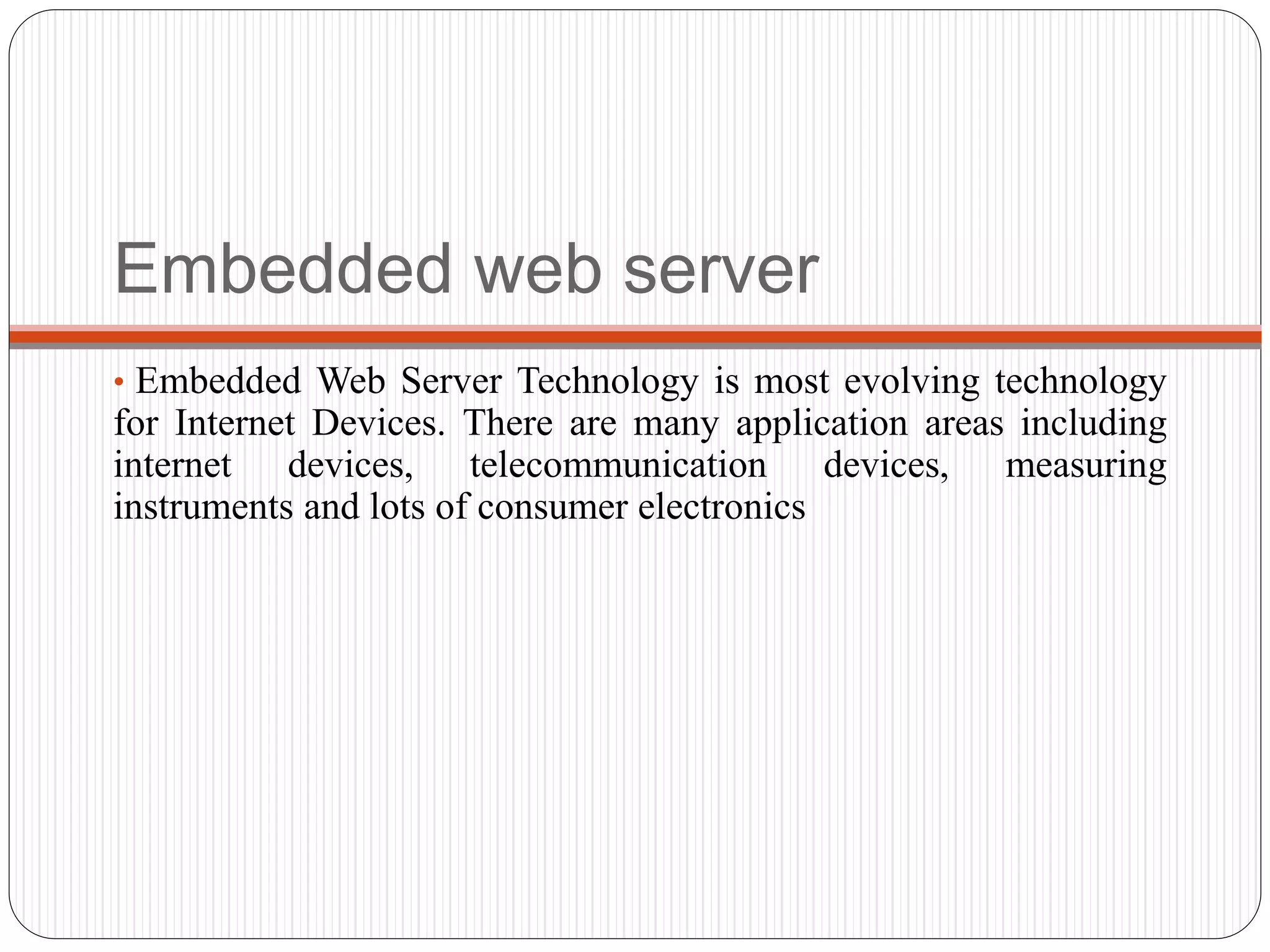 Seminar presentation on embedded web technology | PPTX