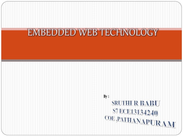 Seminar presentation on embedded web technology | PPTX