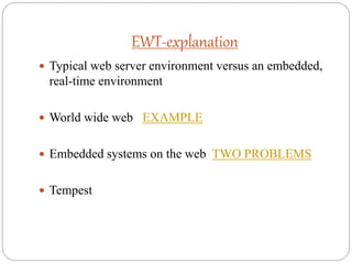 Seminar presentation on embedded web technology | PPTX