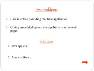Seminar presentation on embedded web technology | PPTX