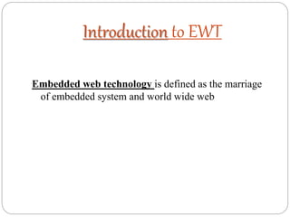 Seminar presentation on embedded web technology | PPTX