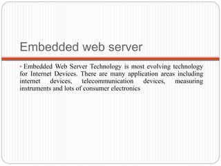 Seminar presentation on embedded web technology | PPTX