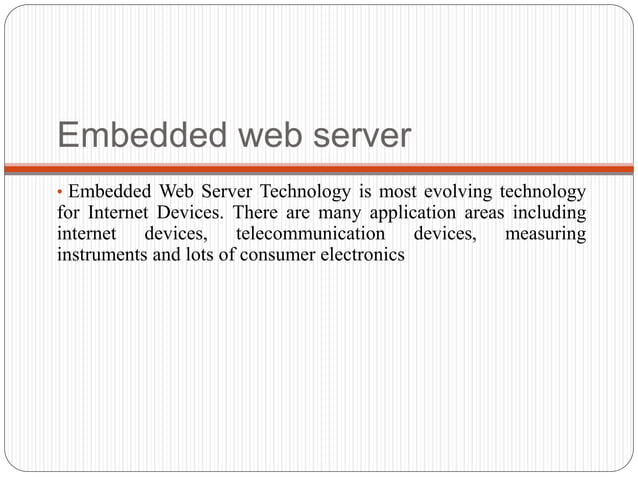 Seminar presentation on embedded web technology | PPTX