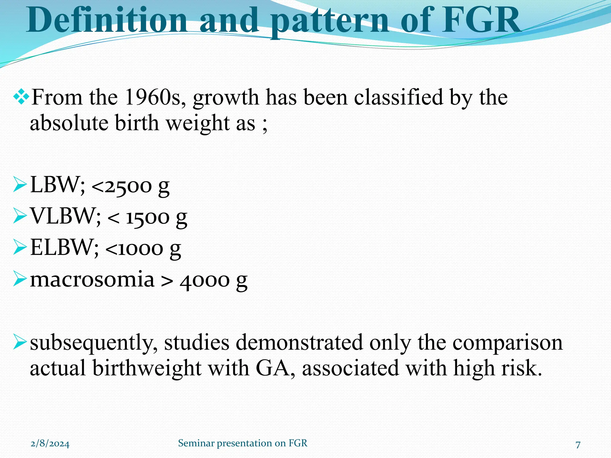 Seminar Presentation on fetal growth restriction | PPTX