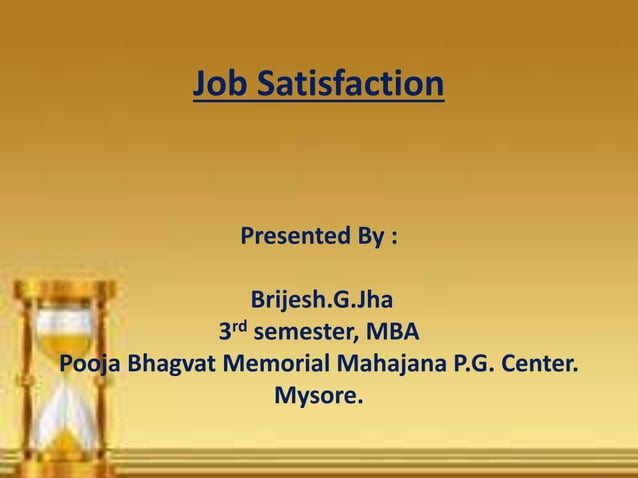 Job Satisfaction and Theories of Job Satisfation | PPTX | Human ...