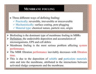 Membrane Bio-Rective for Wastewater | PDF