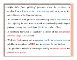 Membrane Bio-Rective for Wastewater | PDF