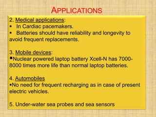 Seminar presentation on nuclear batteries | PPTX