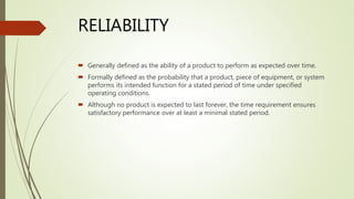 Seminar presentation on reliability | PPTX