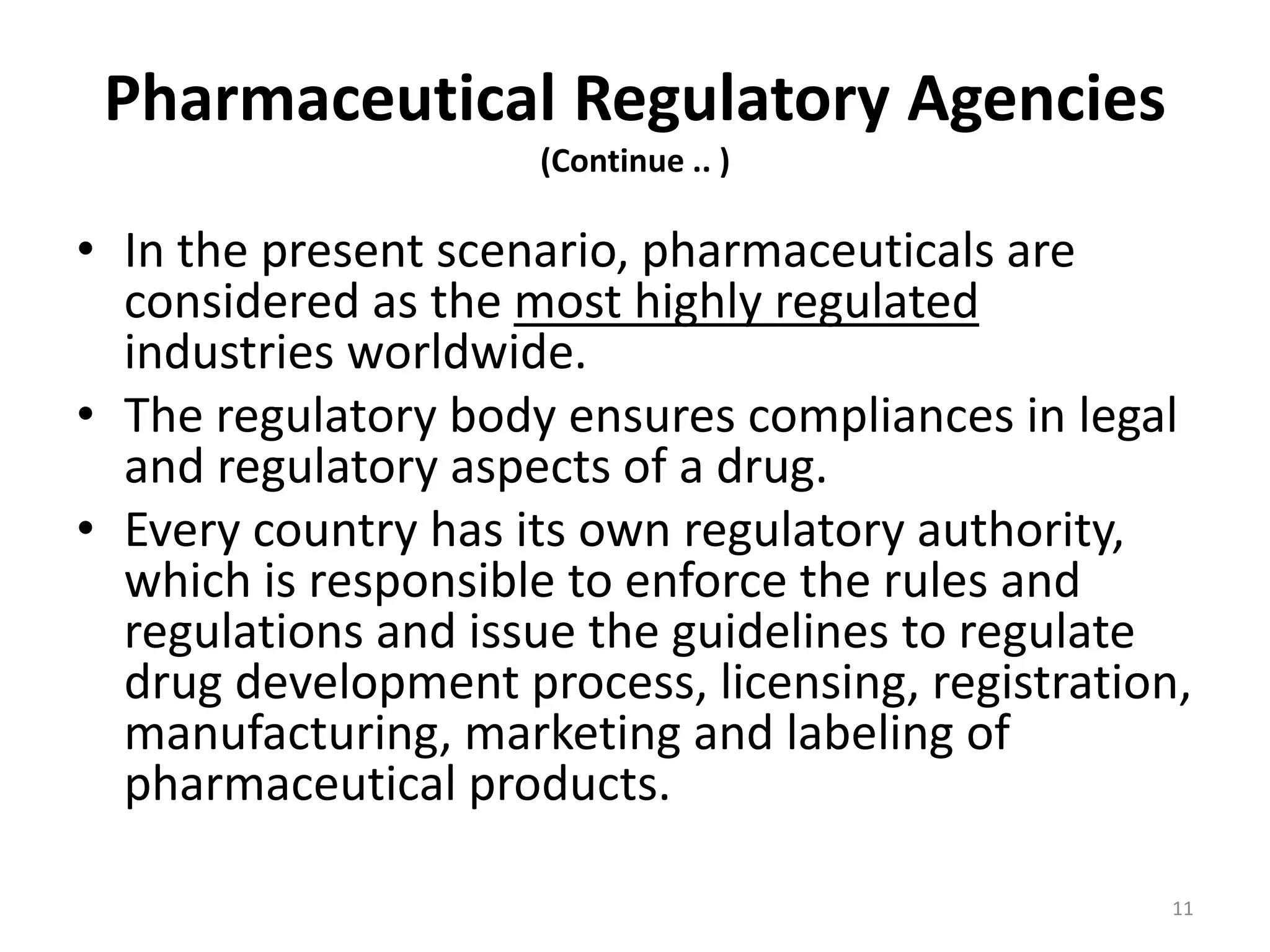 Regulations for drug approval in USA, E.U & India | PPTX