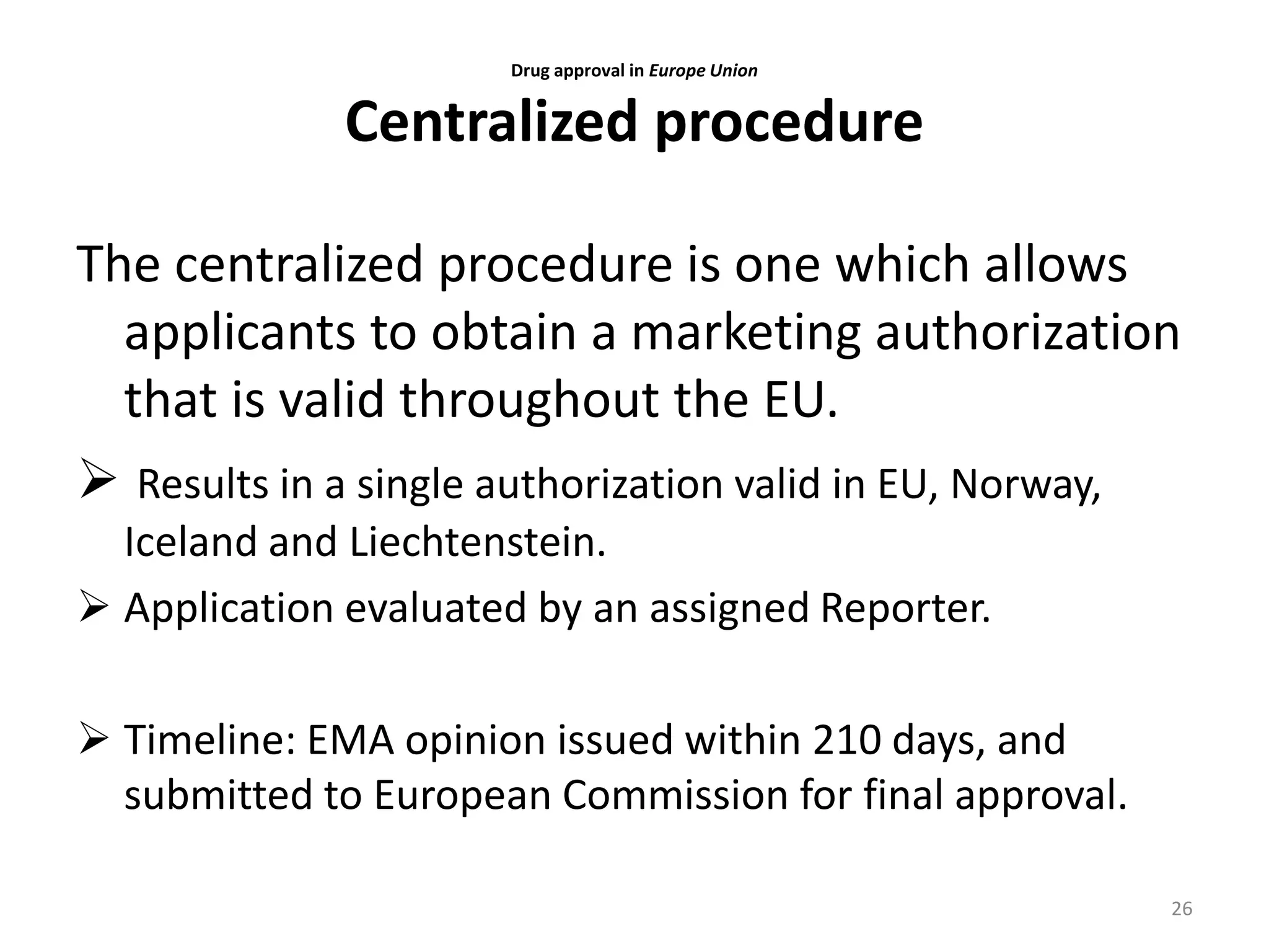 Regulations for drug approval in USA, E.U & India | PPTX