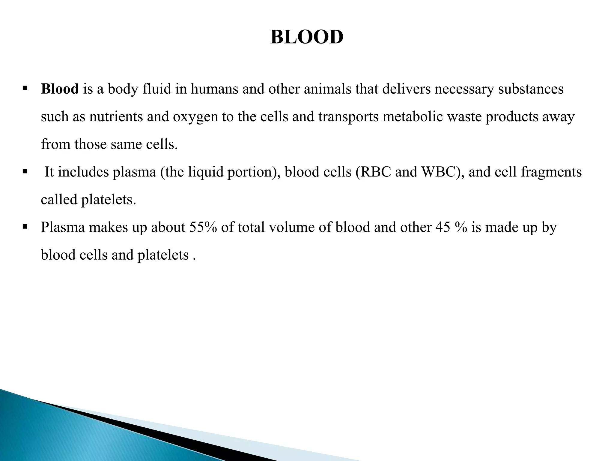 BLOOD - its Components and Function | PPT