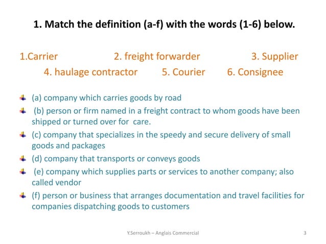 Logistics in English Terms | PDF