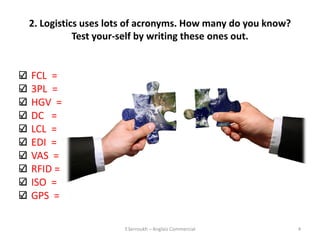 Logistics in English Terms | PDF