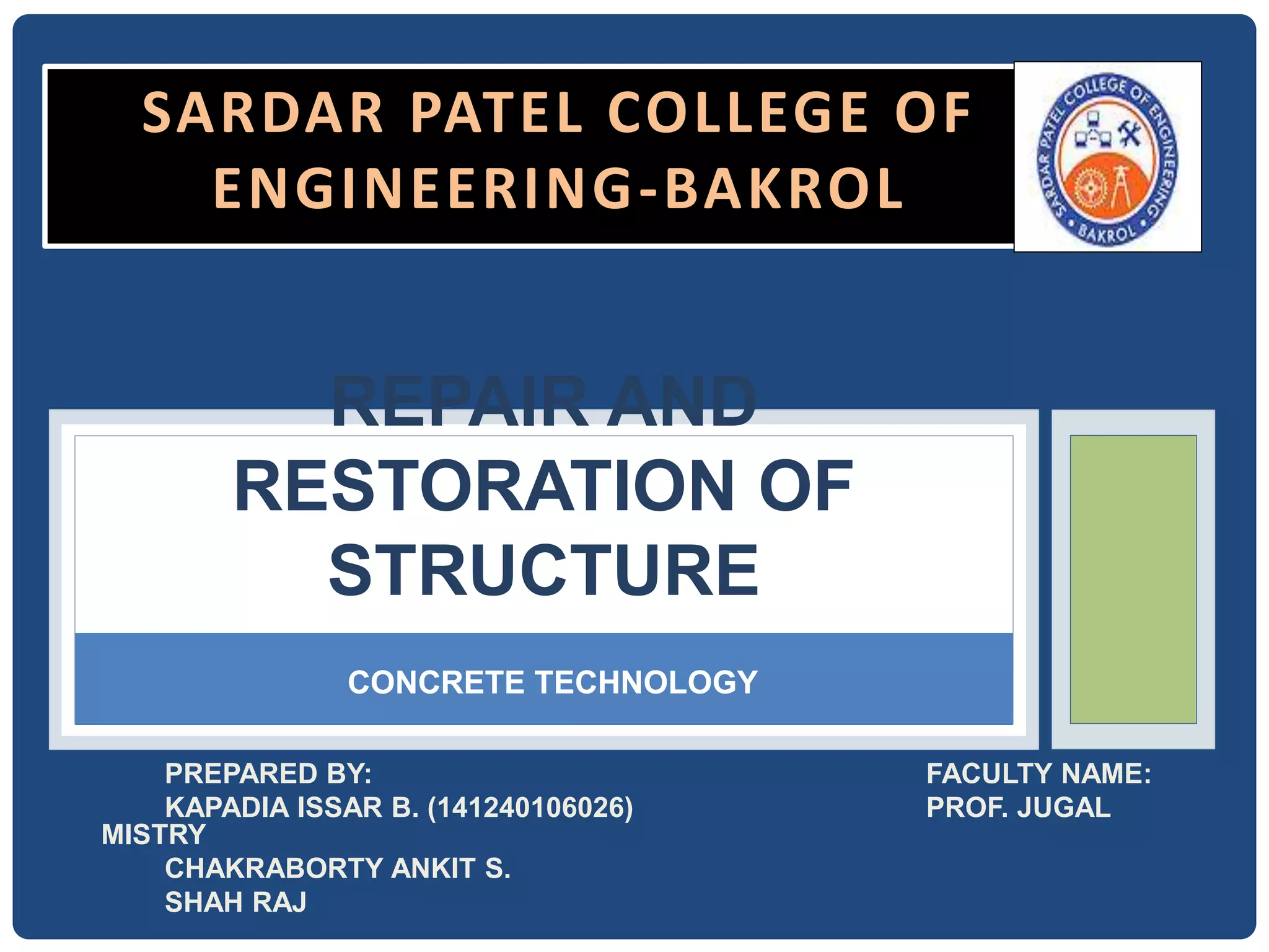 Seminar_Repair & Restoration_of_Structure | PPTX