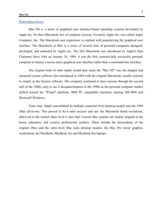 Mac OS Seminar report | DOCX