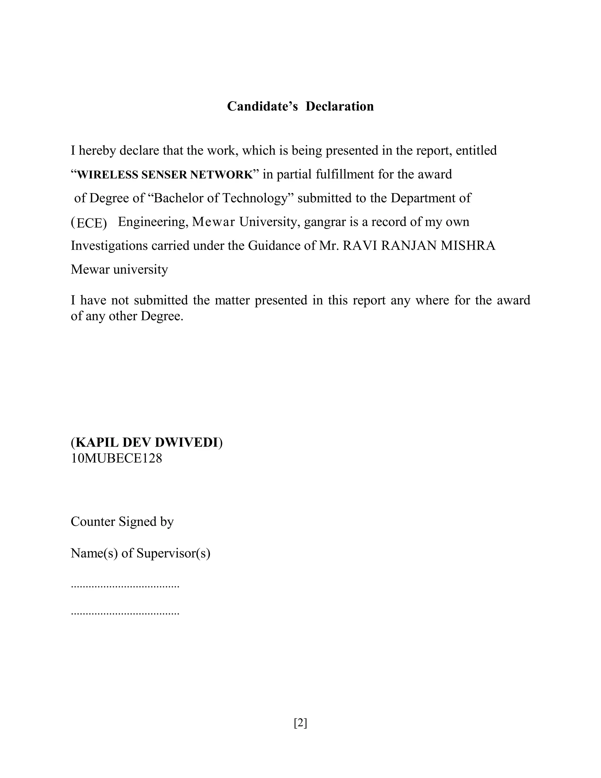 Seminar report on WSN technology | DOCX