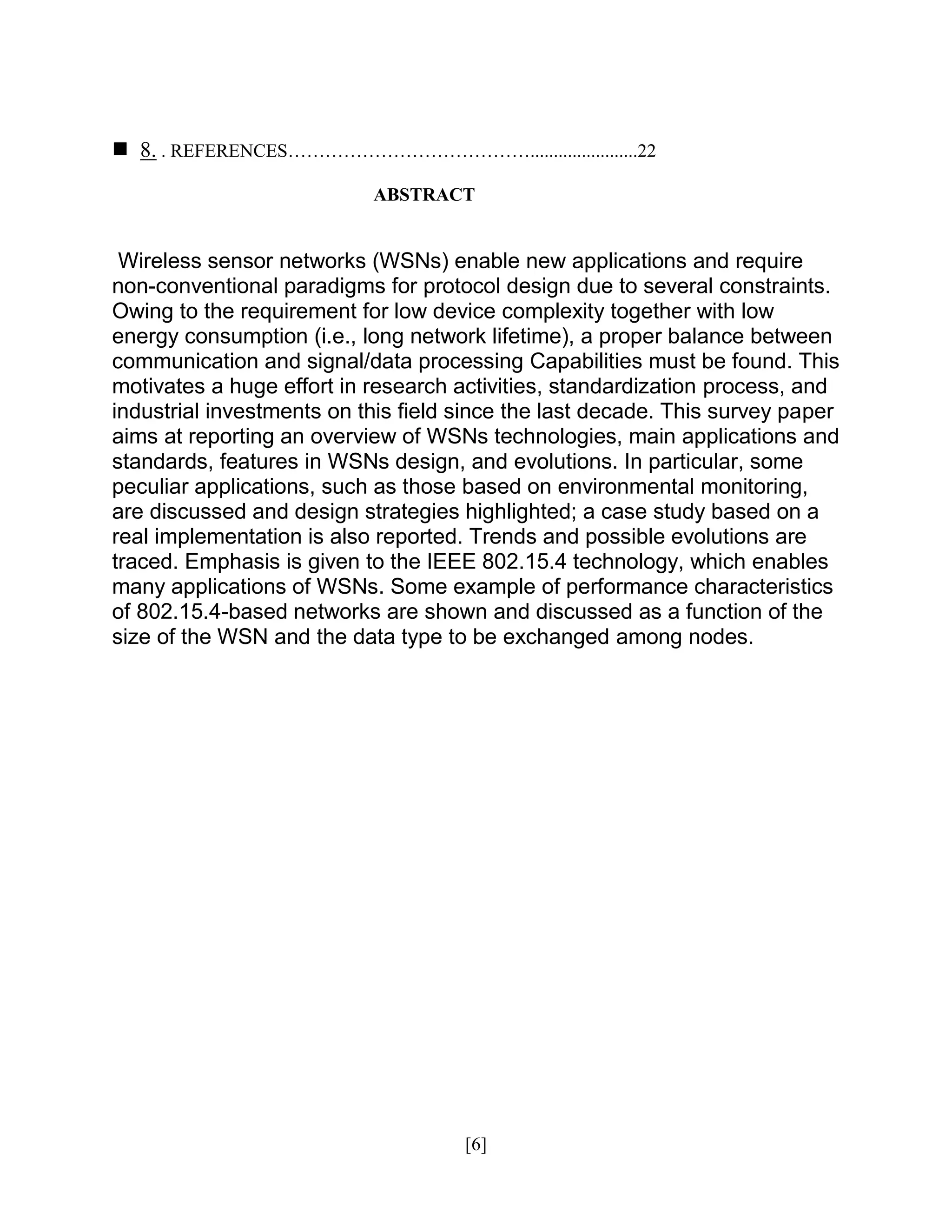 Seminar report on WSN technology | DOCX