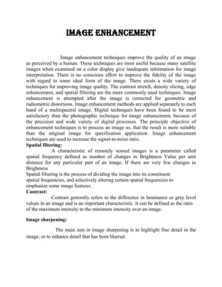 Satellite image Processing Seminar Report | DOCX