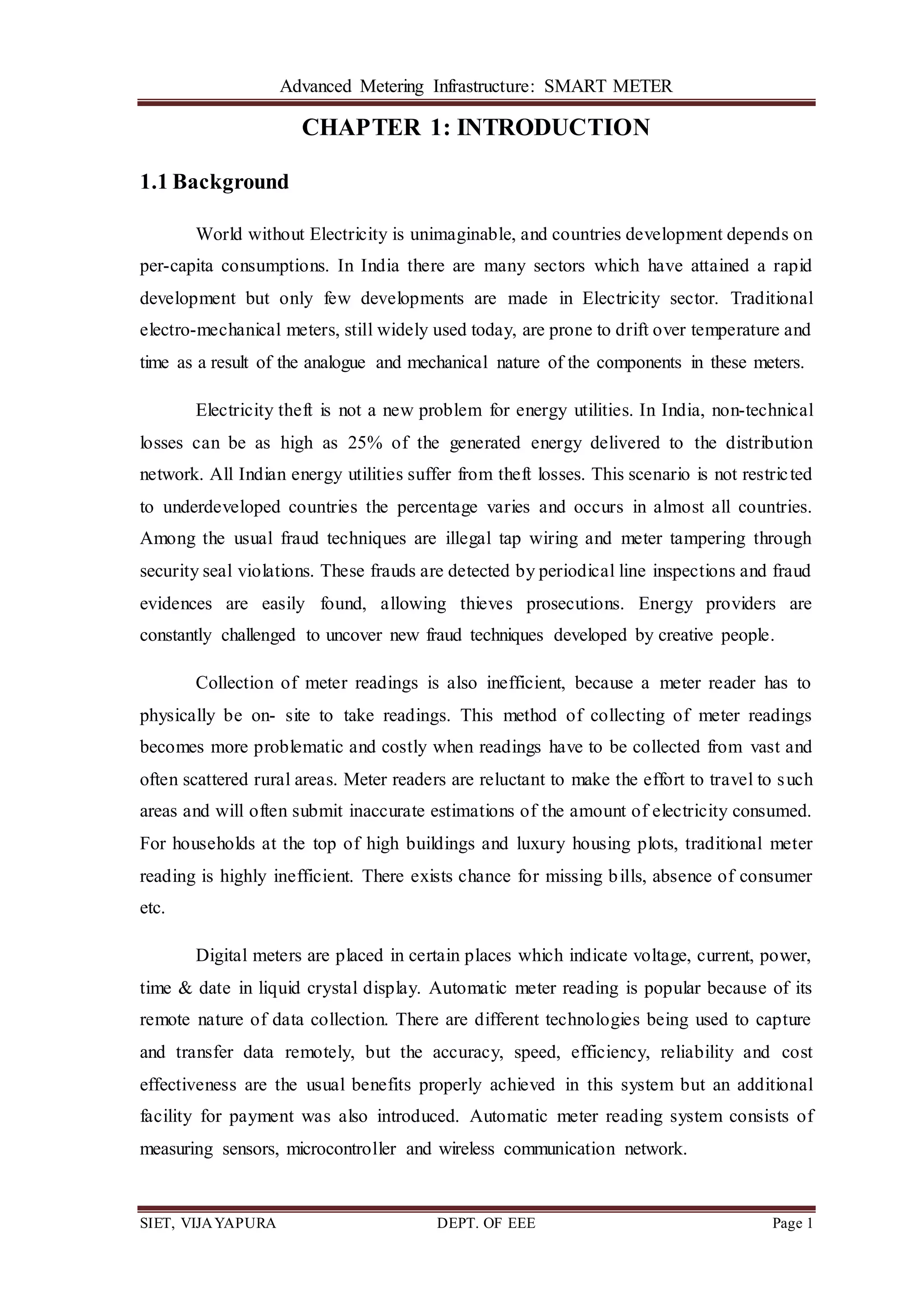 Advance Metering Infrastructure Smart Meter Docx Internet Of Things Internet