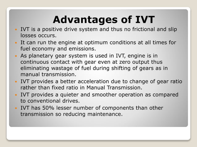 Study of Infinitely Variable Transmission | PPTX