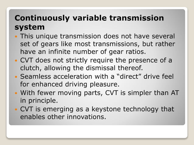 Study of Infinitely Variable Transmission | PPTX