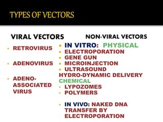 vectors used in gene therapy | PPTX