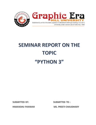 Seminar report on python 3 course | DOCX