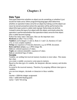 Seminar report on python 3 course | DOCX