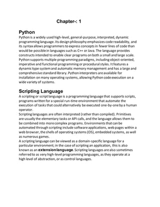 Seminar report on python 3 course | DOCX