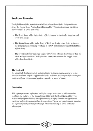 Seminar Report on A Novel Design of High Speed Multiplier Using Hybrid ...