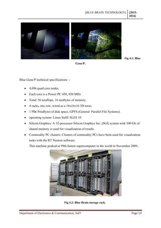 Report on Blue Brain Technology, Artificial Intelligence | PDF