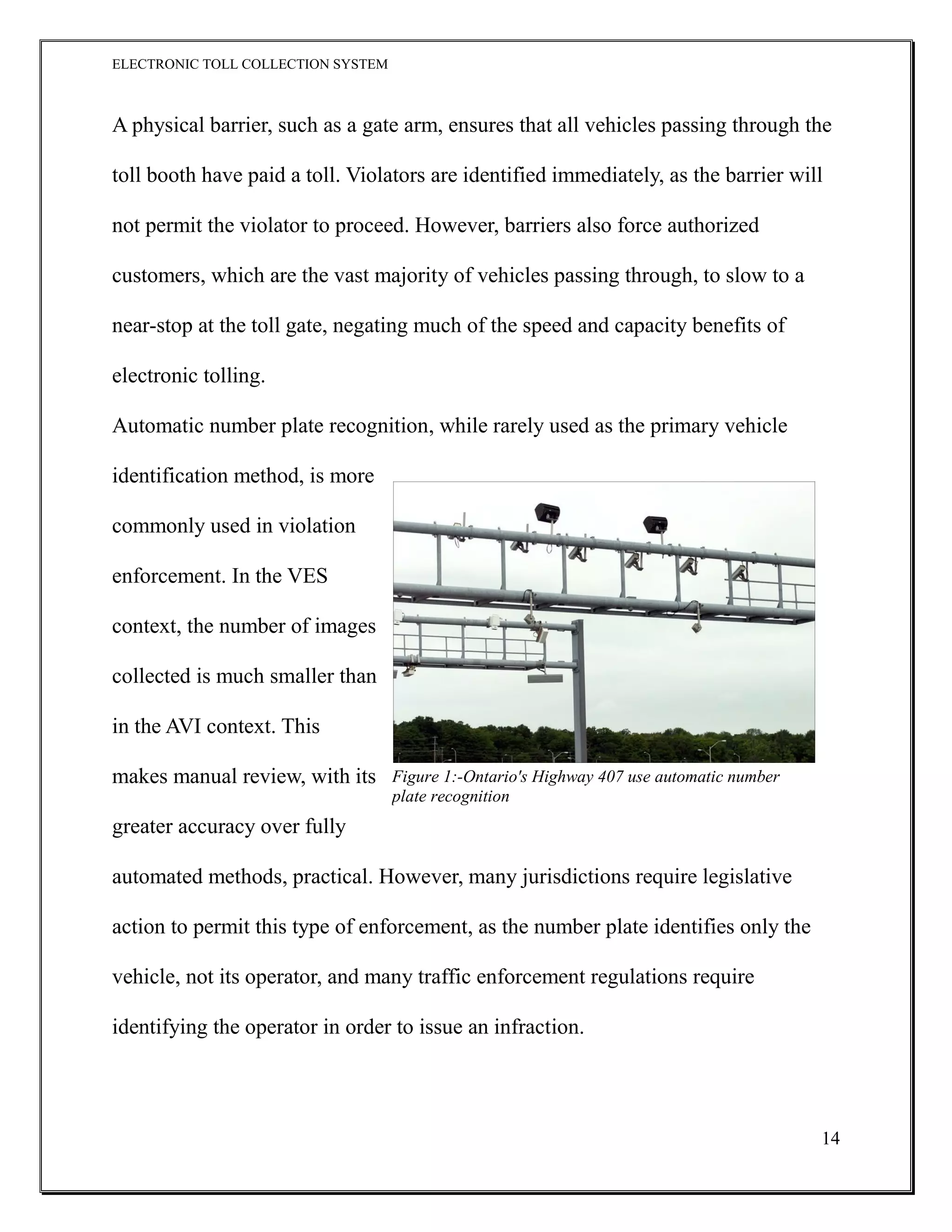 Seminar report- Electronic Toll Collection System | PDF