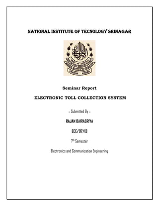 Seminar report- Electronic Toll Collection System | PDF