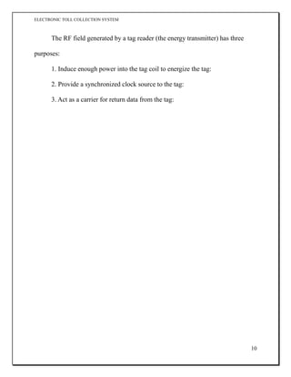 Seminar report- Electronic Toll Collection System | PDF