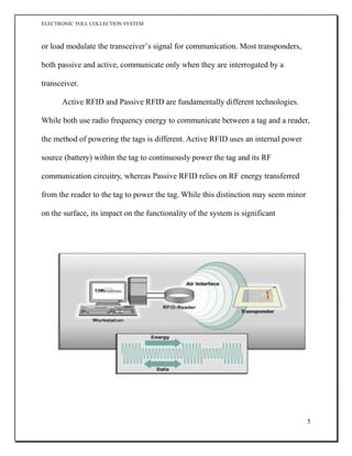 Seminar report- Electronic Toll Collection System | PDF