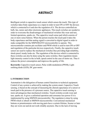APPLIANCE CONTROL USING INTELLIGENT SWITCH | PDF