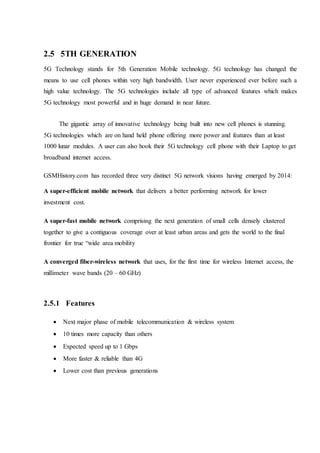 Seminar report on Fifth Generation of Wireless Technologies | DOCX