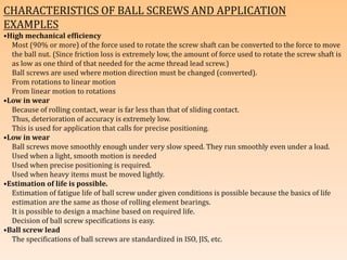 BALL SCREW TECHNOLOGY | PPTX