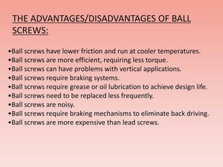 BALL SCREW TECHNOLOGY | PPTX