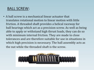 BALL SCREW TECHNOLOGY | PPTX