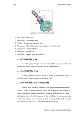 SOLAR STIRLING ENGINE seminar report | PDF