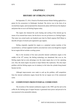 SOLAR STIRLING ENGINE seminar report | PDF