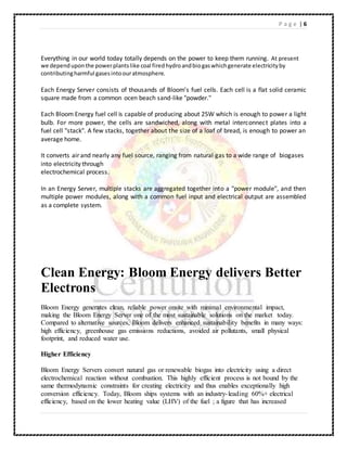 Bloom Energy: Seminar Report | PDF