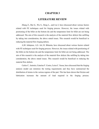 SIMULATION AND OPTIMIZATION OF MATERIAL FLOW FORGING DEFECTS IN AUTOMOBILE COMPONENT AND ...