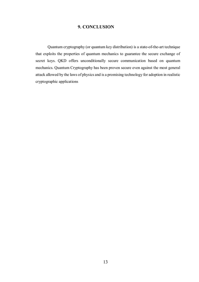 Quantum Cryptography - Seminar report | PDF | Physics | Science