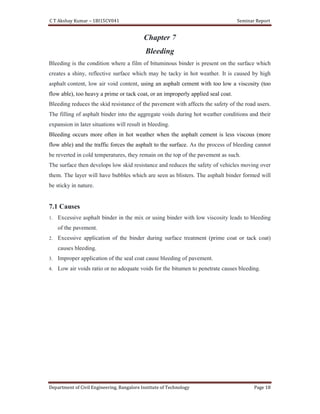 "Pavement failures and their Maintenance" Technical Seminar report | PDF